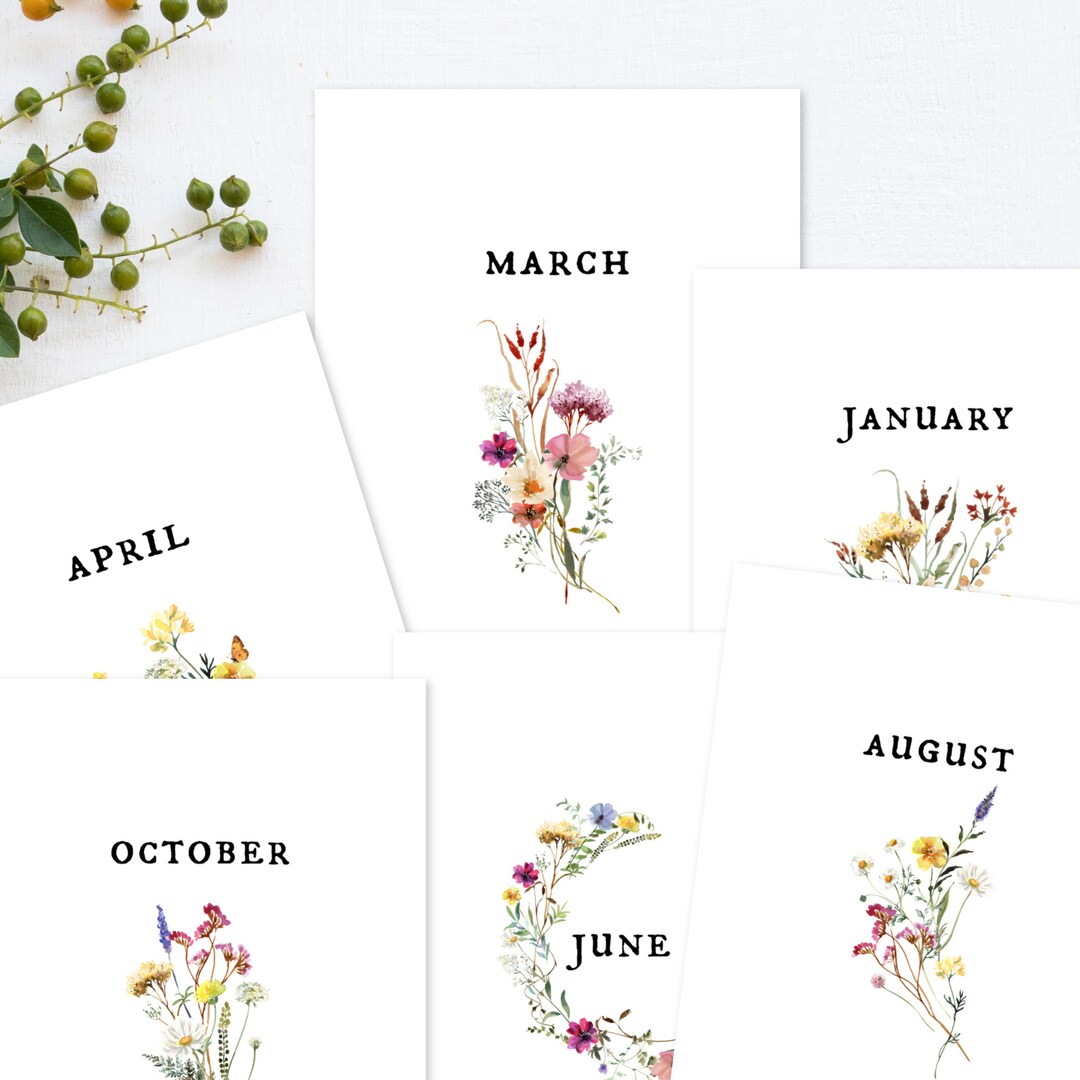 Printable Wildflower Planner Title Pages| Monthly Title Pages | Floral ...