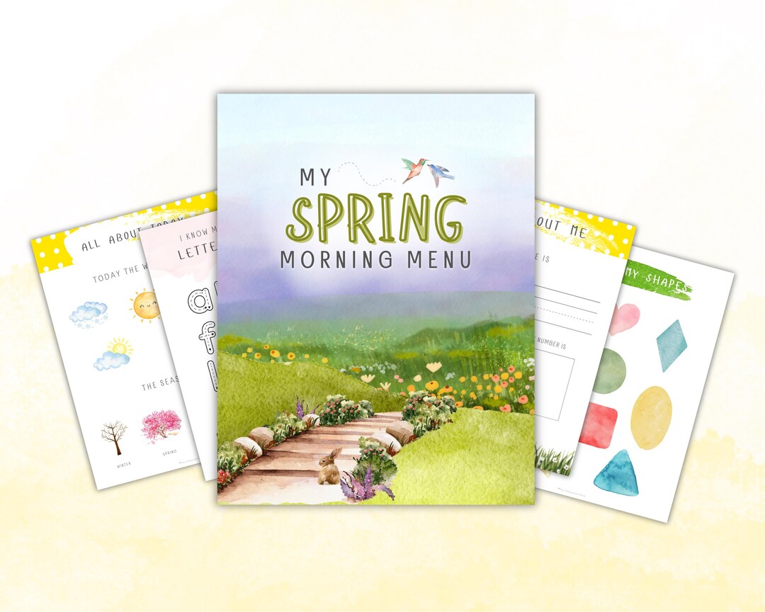 Spring Preschool Homeschool Morning Menu, Morning Basket, Homeschool ...