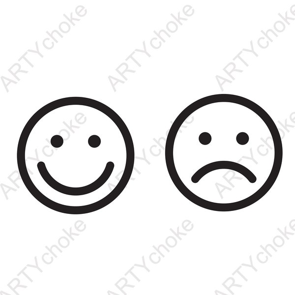 Happy Sad Face - Etsy
