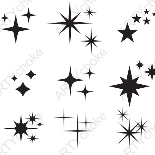 Sparkle Stars Svg Png Jpg Eps Pdf Clipart Vector - Etsy