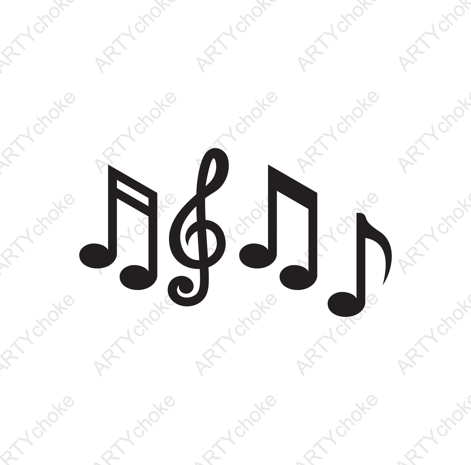 Music Notes Files Prepared For Cricut Svg Clip Art Digital Etsy