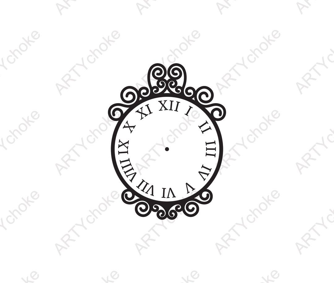 Clock Face. Victorian. Files Prepared for Cricut. SVG Clip Art. Digital ...