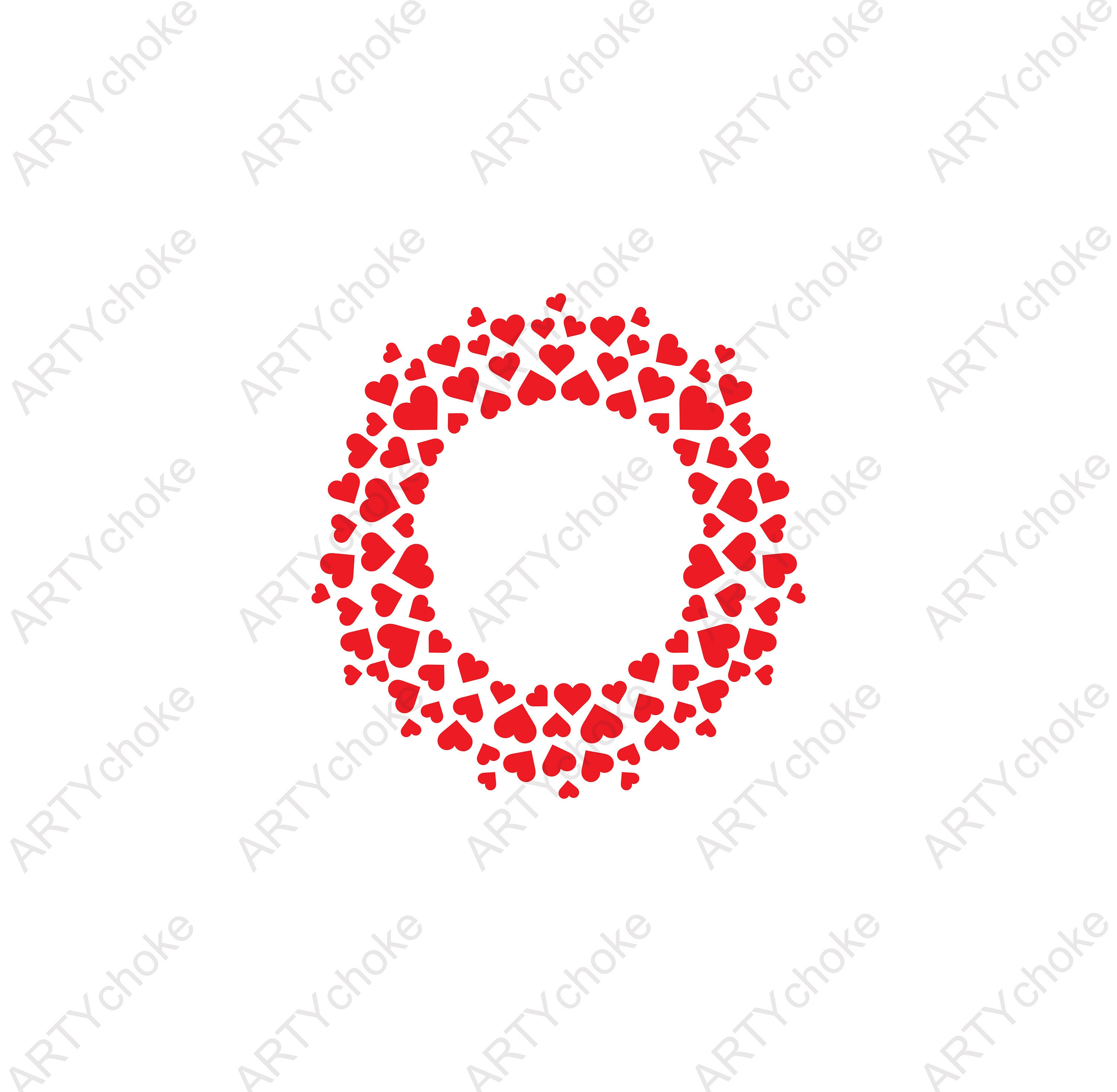 Heart Circle. Files Prepared for Cricut. SVG Clip Art. Digital - Etsy
