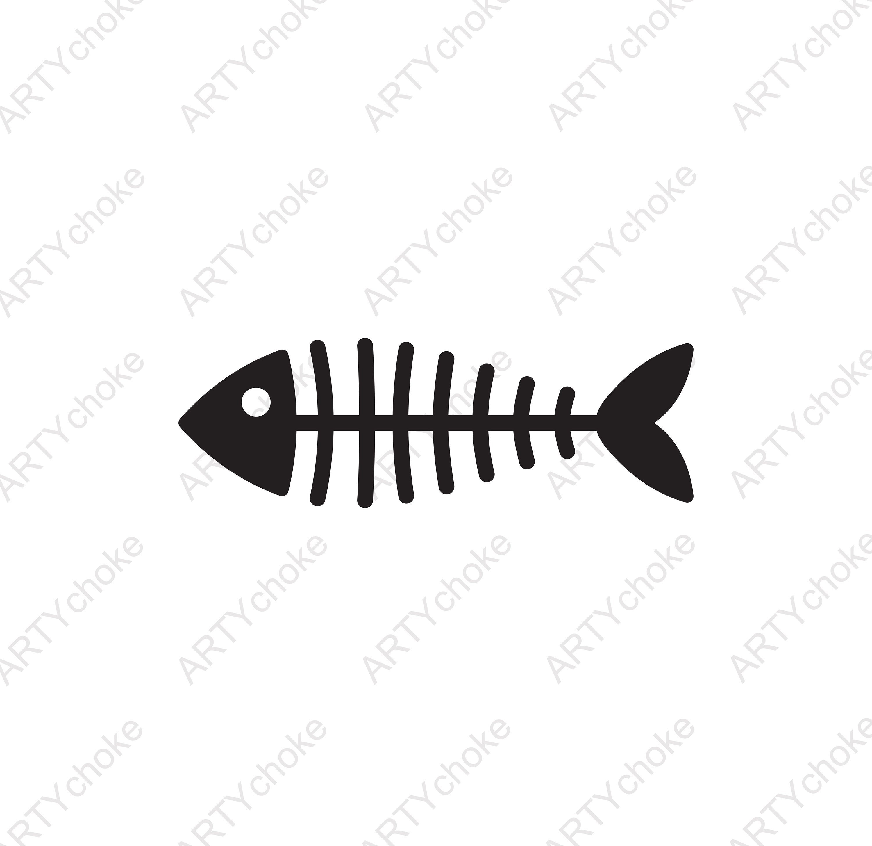 Fish skeleton. Files prepared for Cricut. SVG Clip Art. | Etsy
