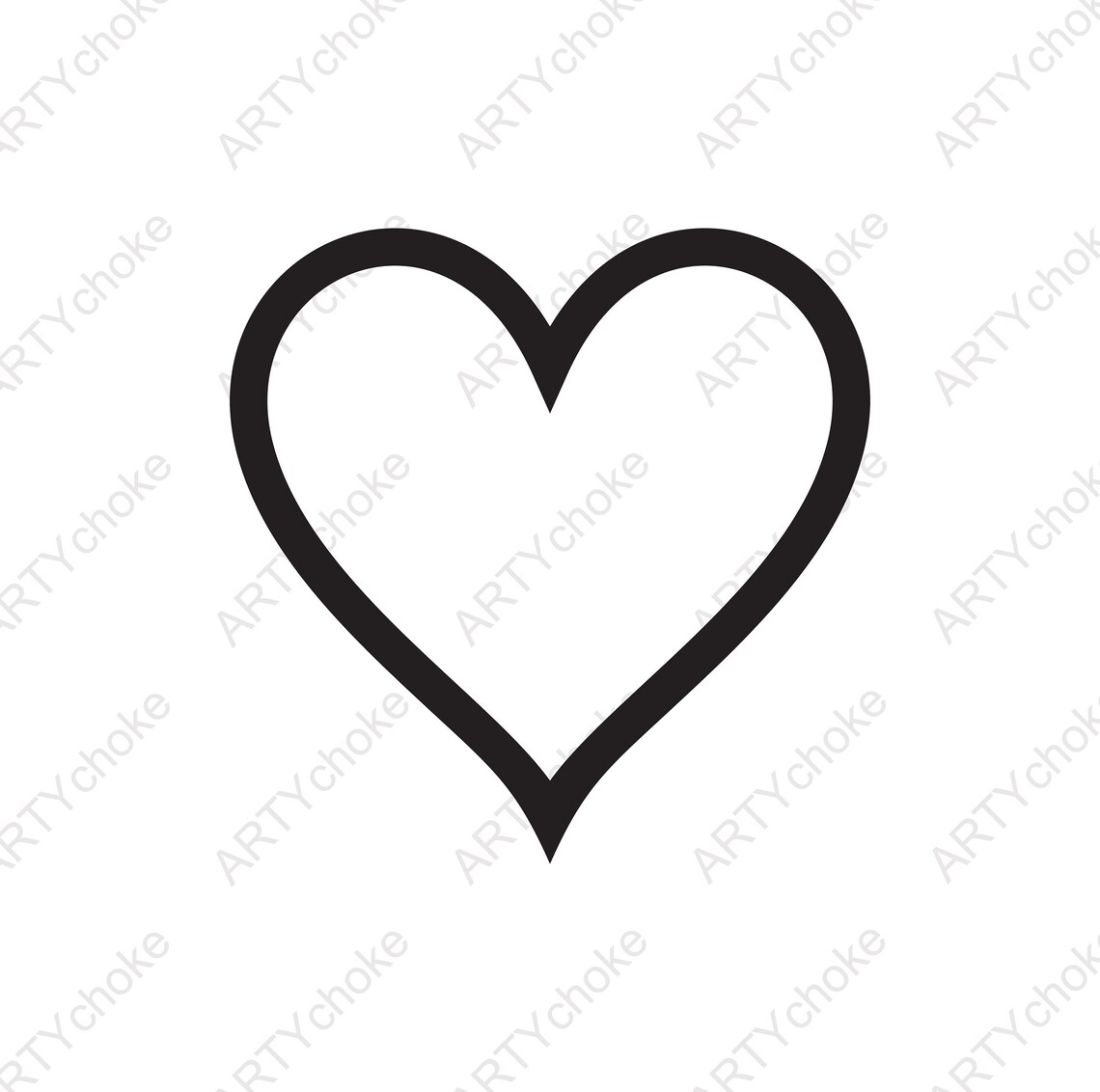 Heart Simple. Files Prepared for Cricut. SVG Clip Art. Digital | Etsy
