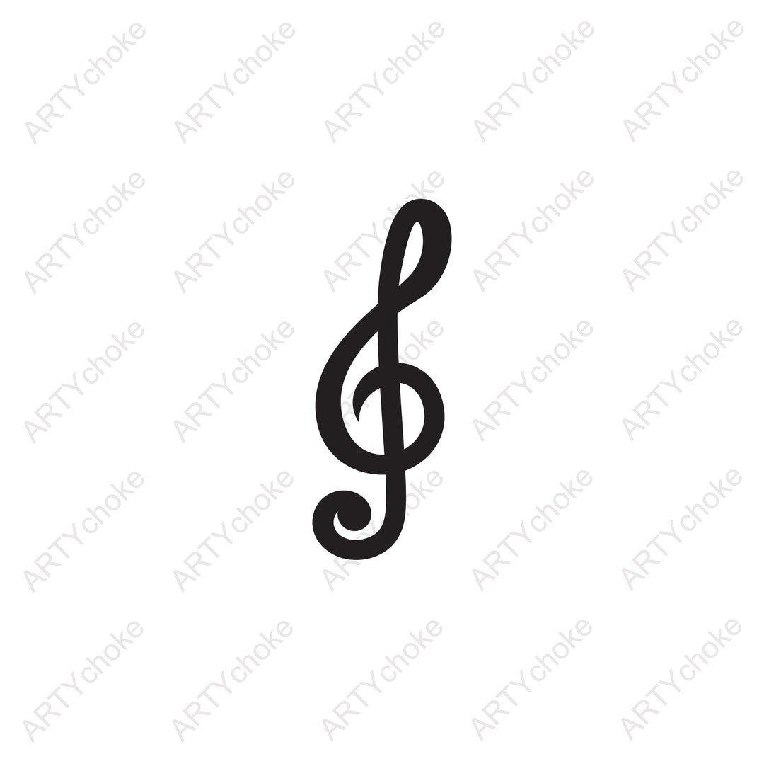 Treble Clef Music Note. Files Prepared for Cricut. SVG Clip Art ...