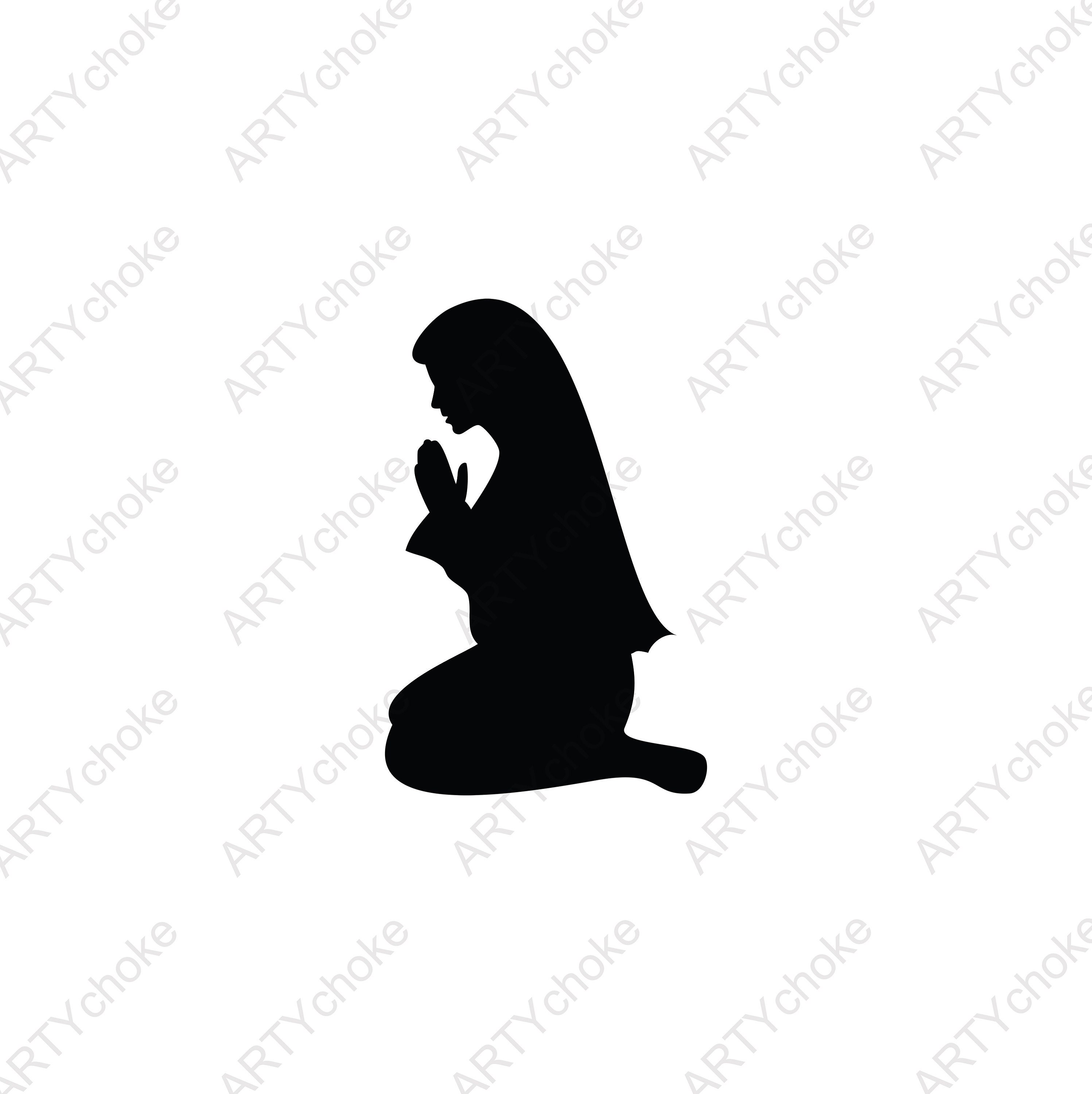 Praying Woman. Files Prepared for Cricut. SVG Clip Art. - Etsy