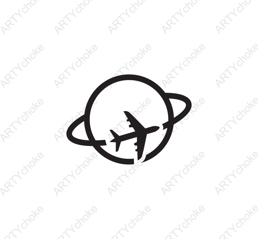 Globe Airplane. Files Prepared for Cricut. SVG Clip Art. Digital File ...