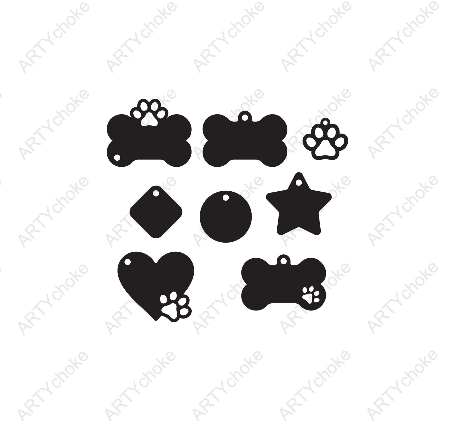 Dog Tags. Files Prepared for Cricut. SVG Clip Art. Digital - Etsy