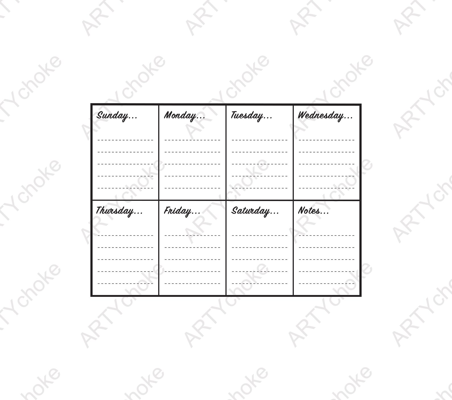 Weekly Planner. Planner Printable. Digital File Available for | Etsy