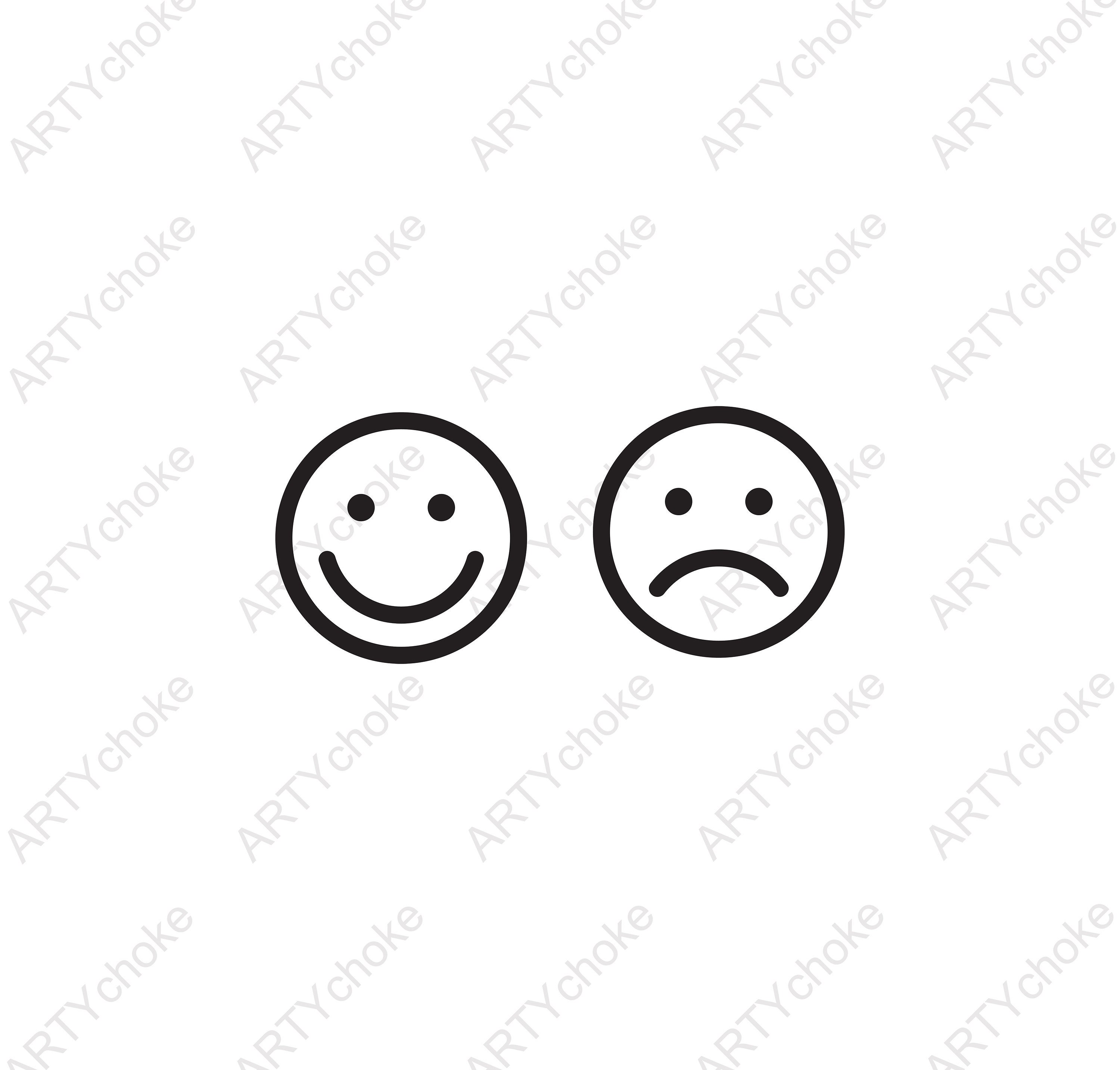 Face. Smile Sad . Files Prepared for Cricut. SVG Clip Art. - Etsy