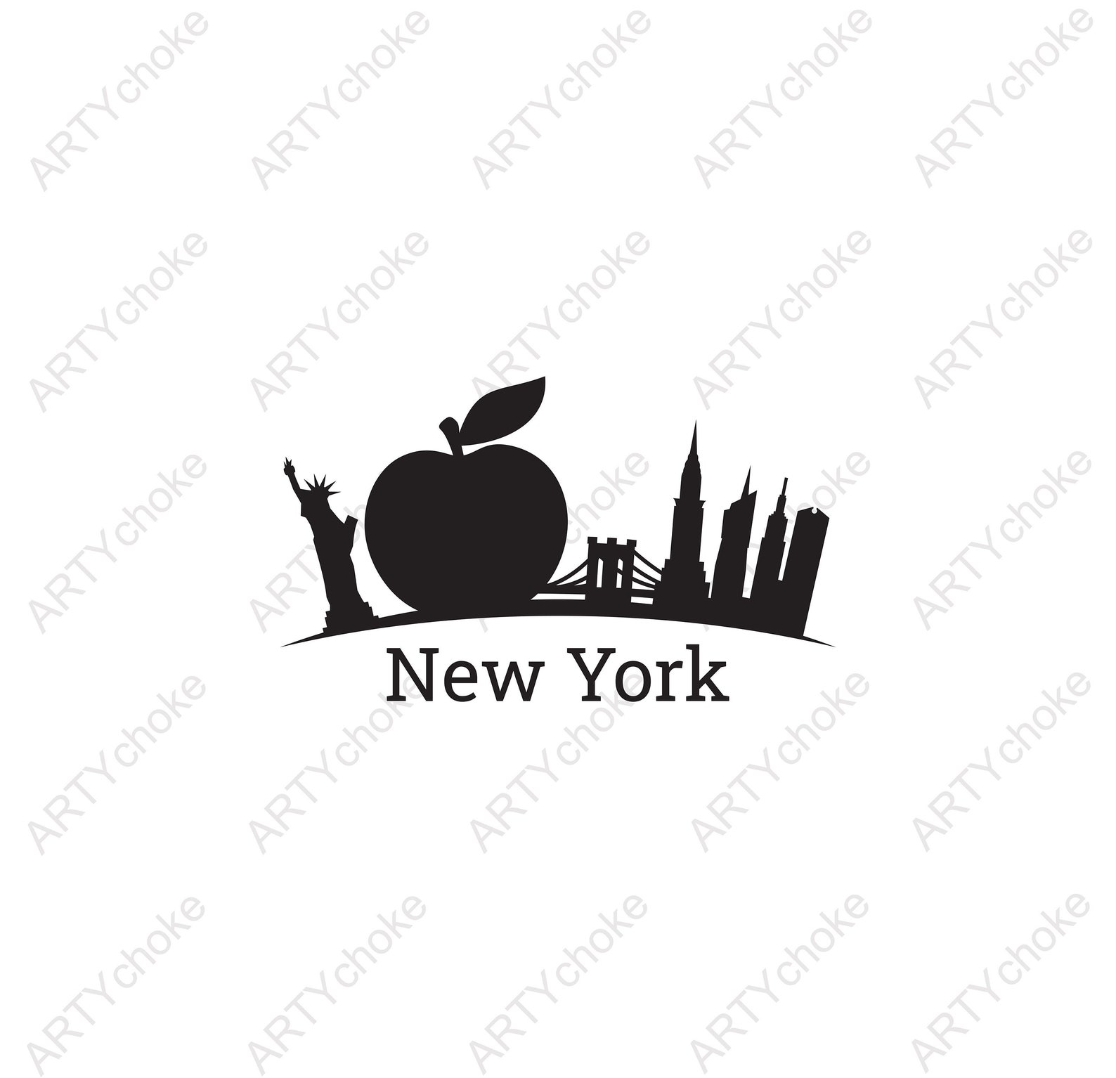 New York. Big Apple. Files prepared for Cricut. SVG Clip Art. | Etsy