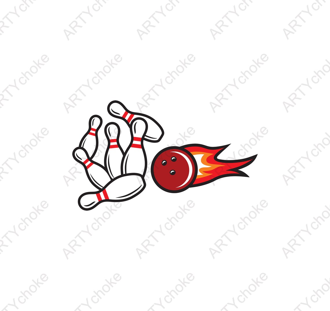 Bowling ball on fire. Files prepared for Cricut. SVG Clip Art. | Etsy