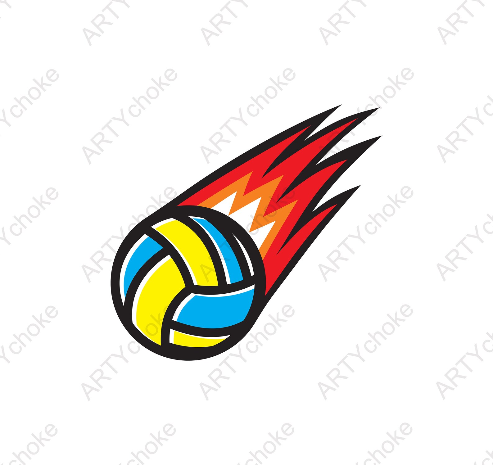 Volleyball on Fire. Files Prepared for Cricut. SVG Clip Art. - Etsy