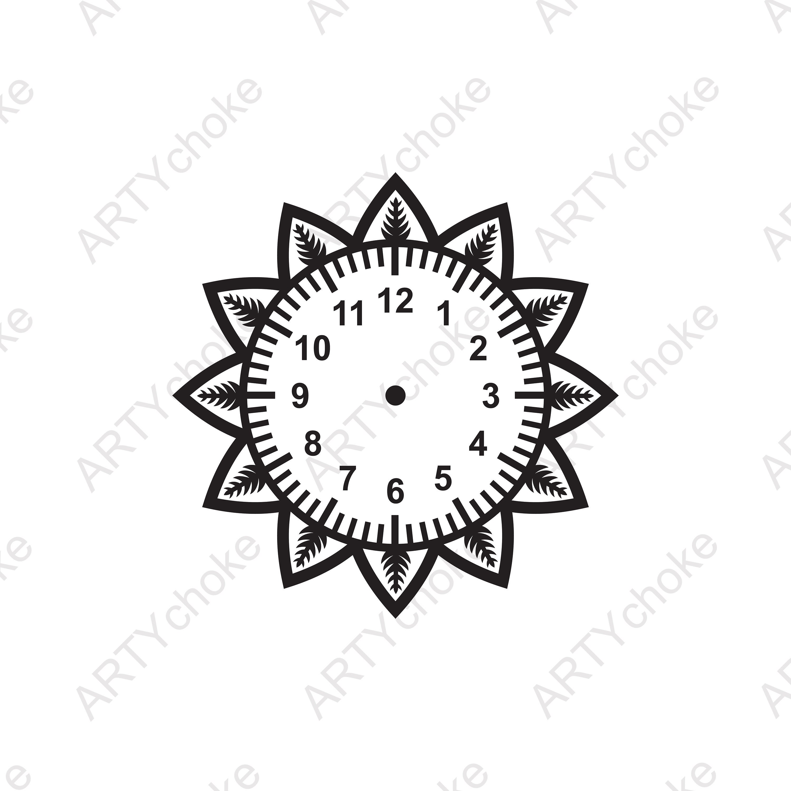Clock Face. Files prepared for Cricut. SVG Clip Art. Digital | Etsy