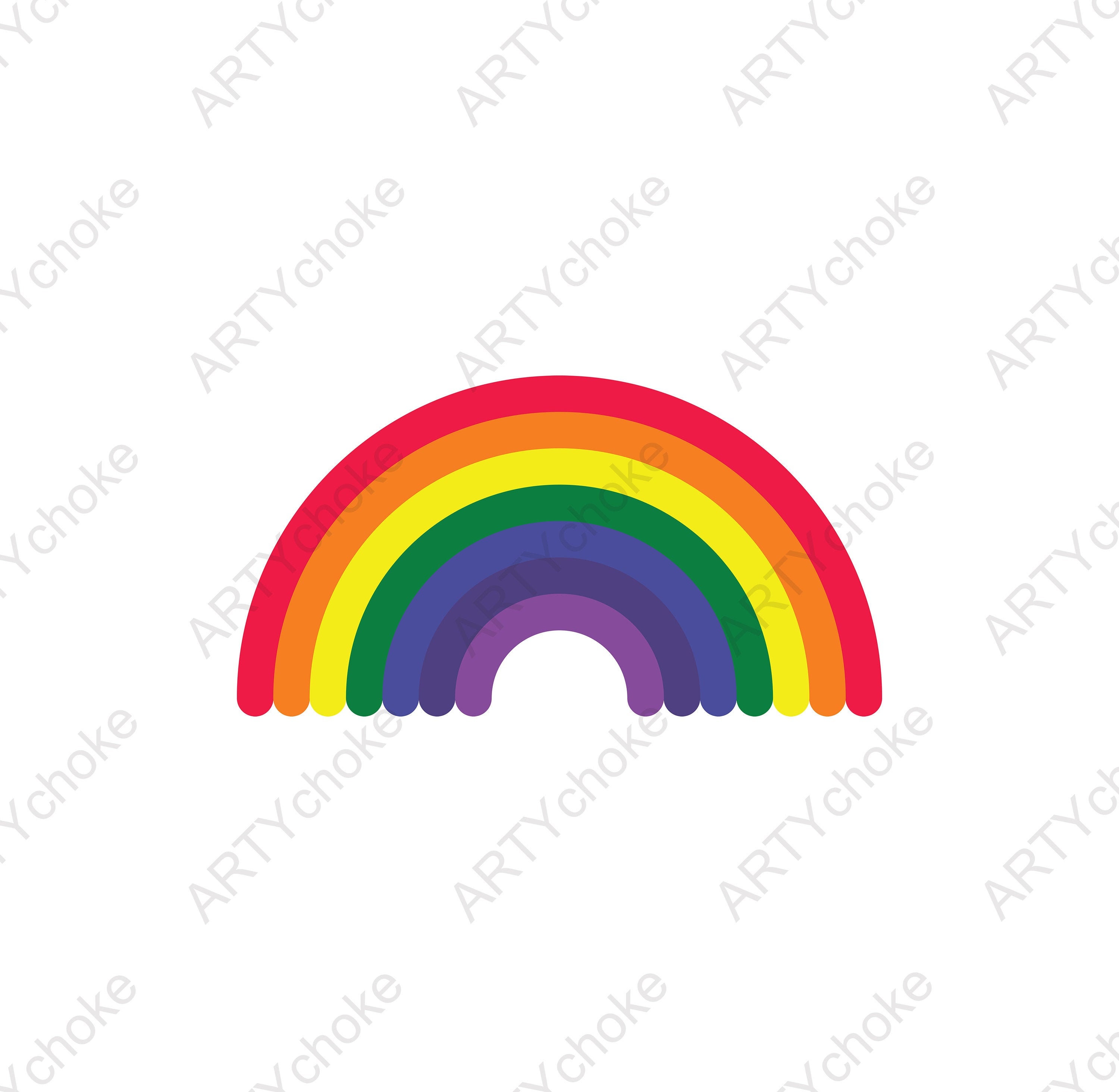 Rainbow. Files Prepared for Cricut. SVG Clip Art. Digital File | Etsy