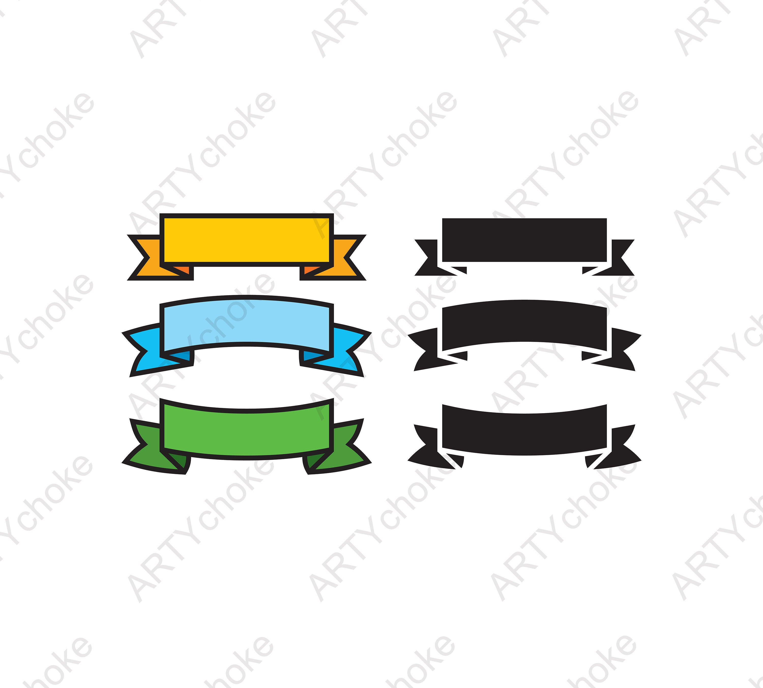 Banner Ribbon. Files Prepared for Cricut. SVG Clip Art. - Etsy
