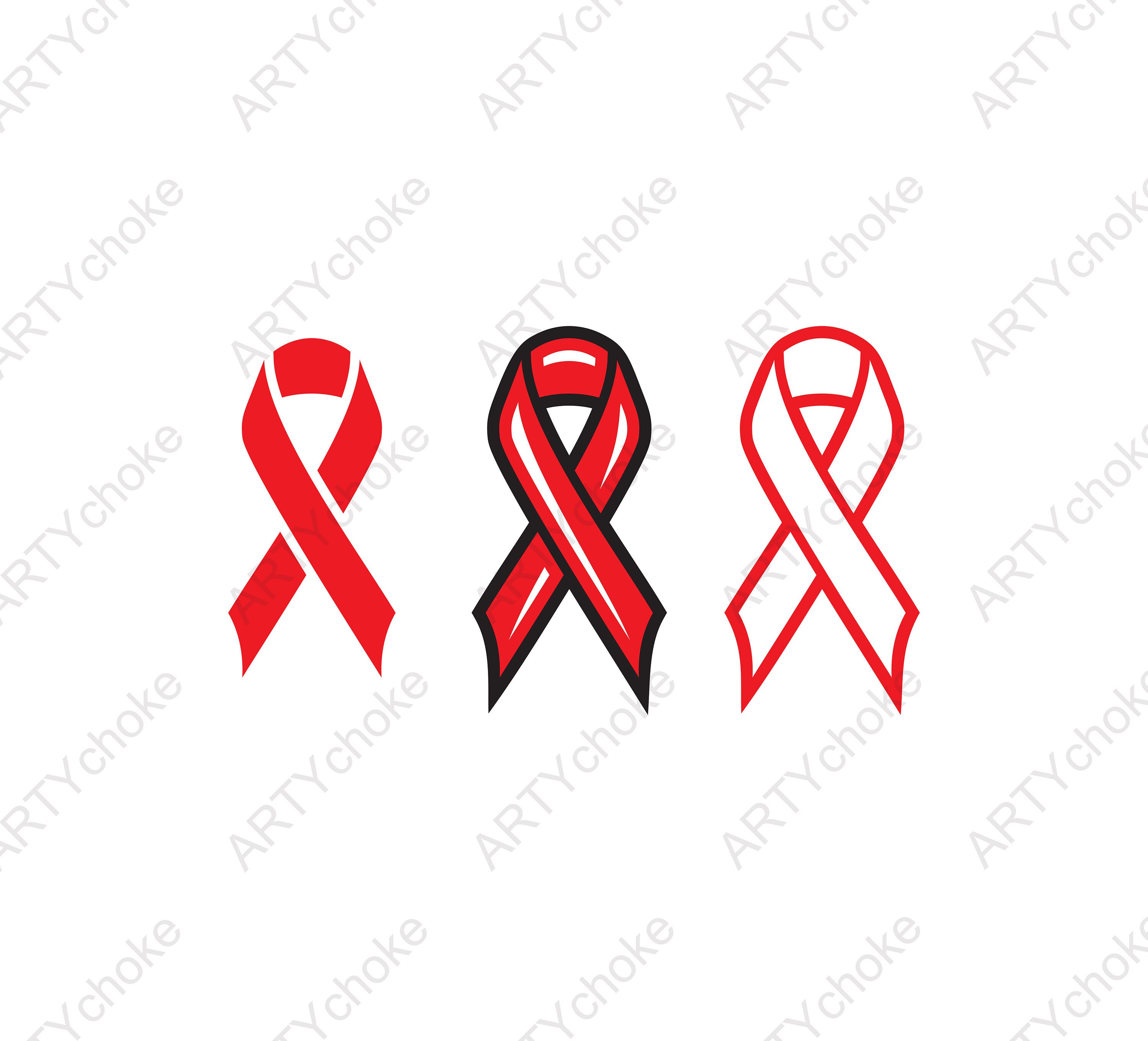 AIDS Ribbon. Files Prepared for Cricut. SVG Clip Art. Digital | Etsy