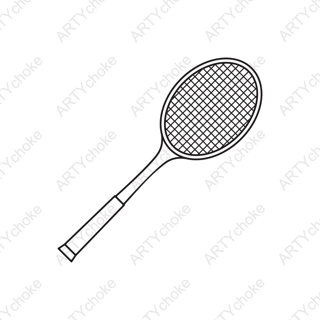 Tennis Racquet. Files Prepared for Cricut. SVG Clip Art. Digital File ...