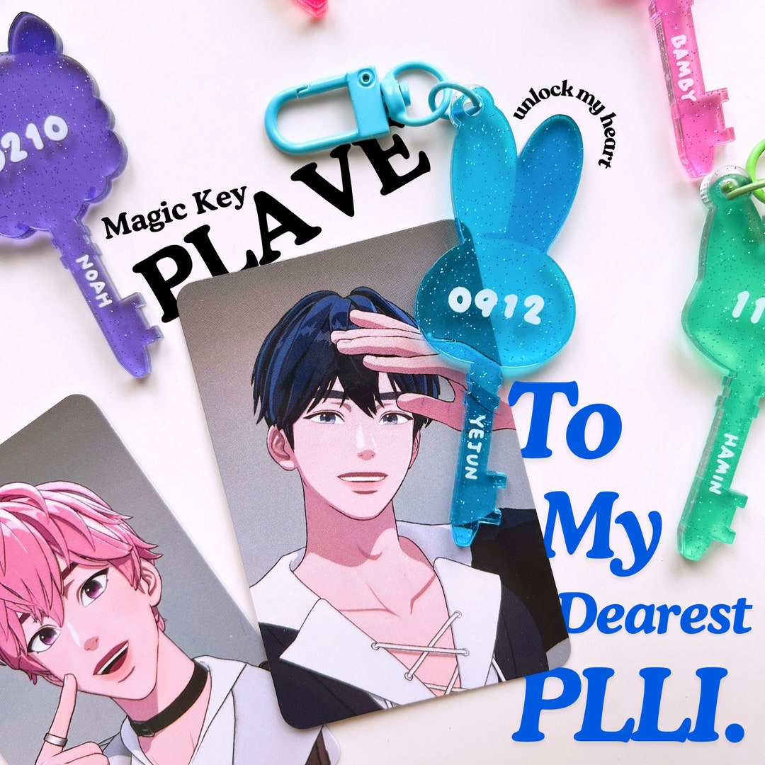 PLAVE Fanart Magic Key Style Clear Coloring Glitter Acrylic Keychain ...