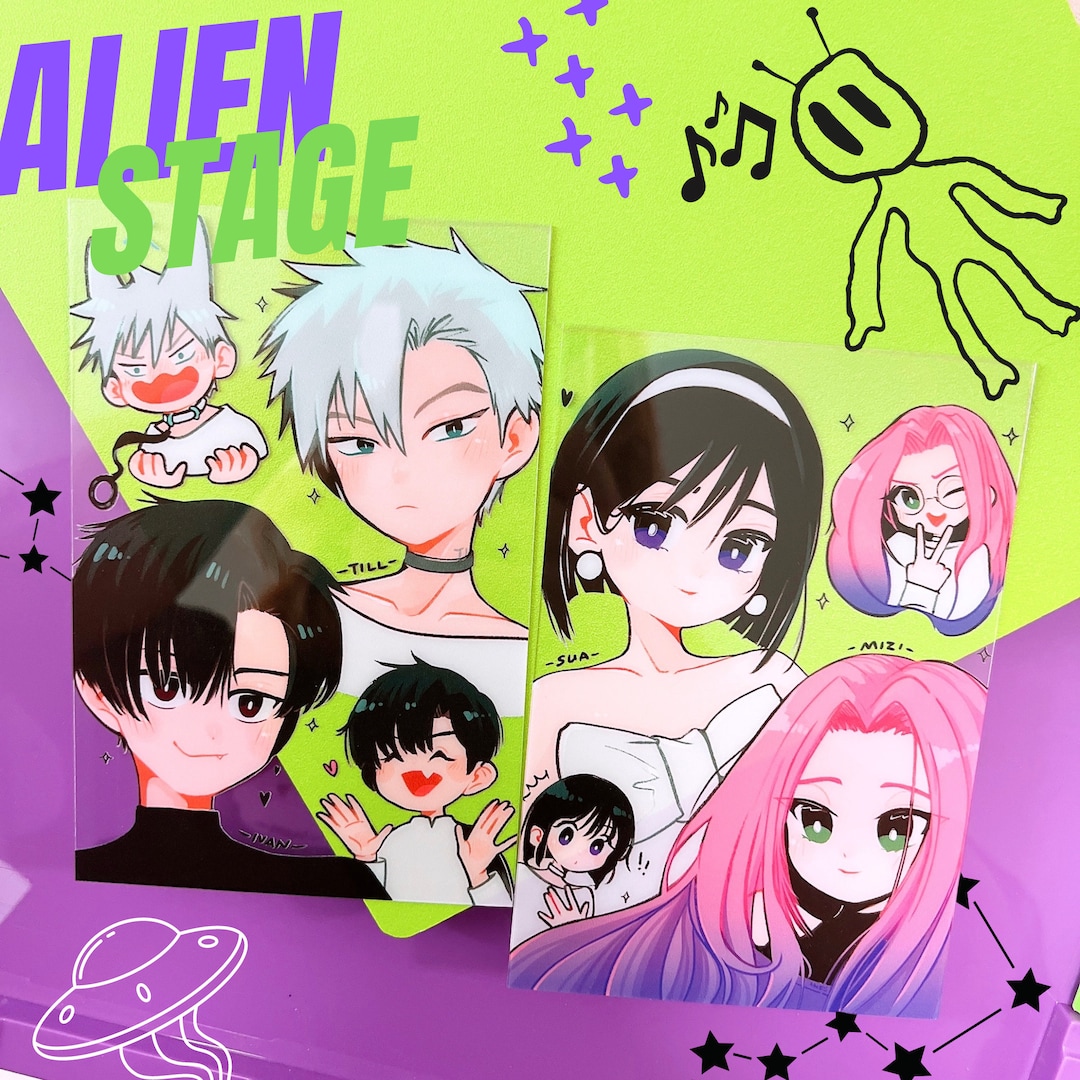 Alien Stage Fanart Clear Postcard Sticker Pack Glitter Keychain - Etsy