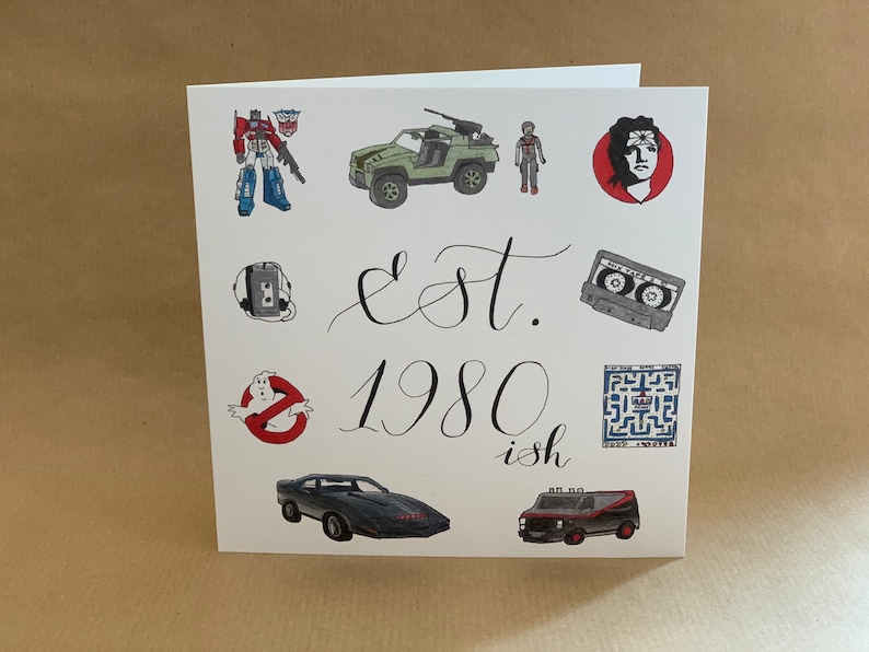 80s Theme Birthday Card Happy Birthday Born in the 80s - Etsy