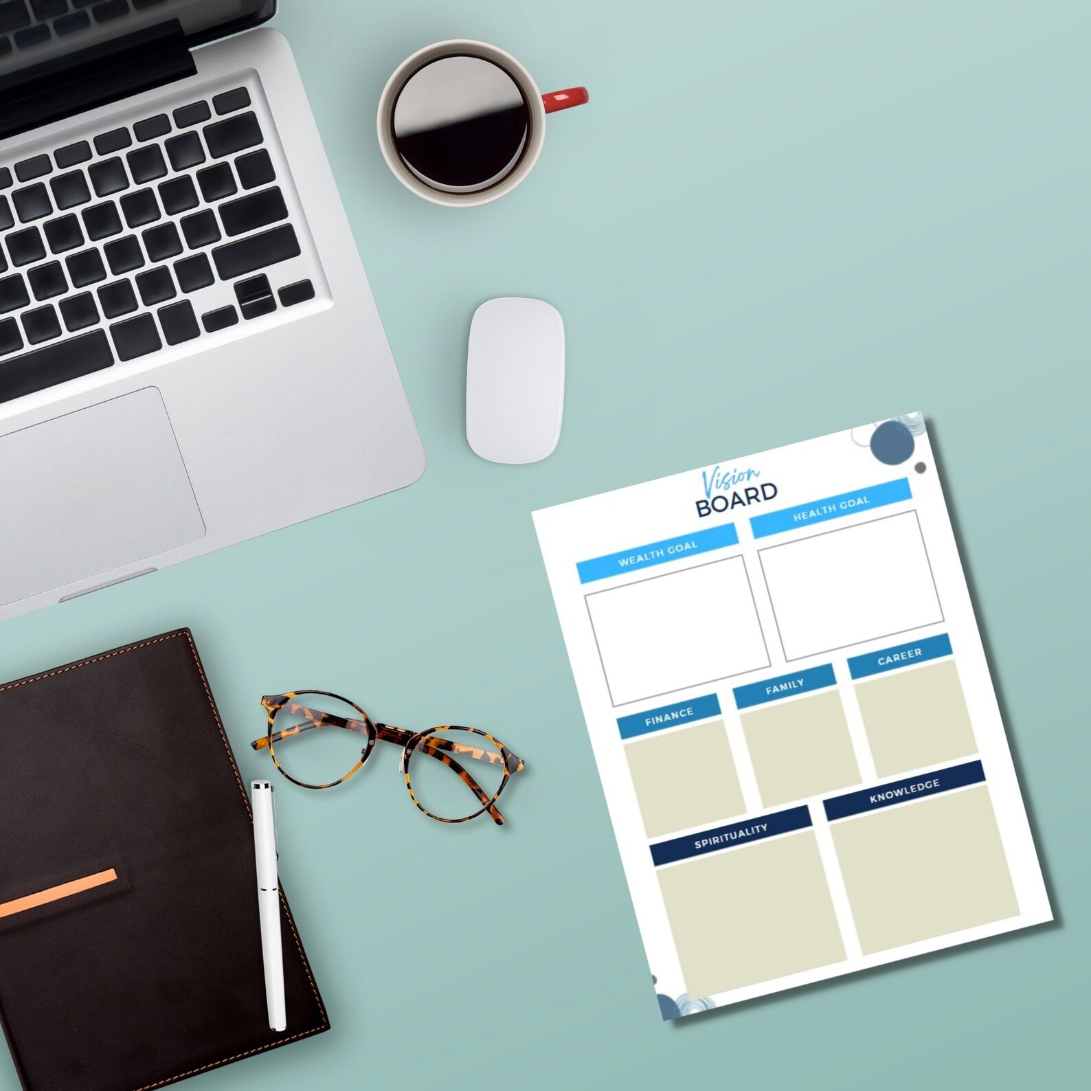 Vision Board, Weekly Planner, Goal Setting Worksheet, Vision Board ...