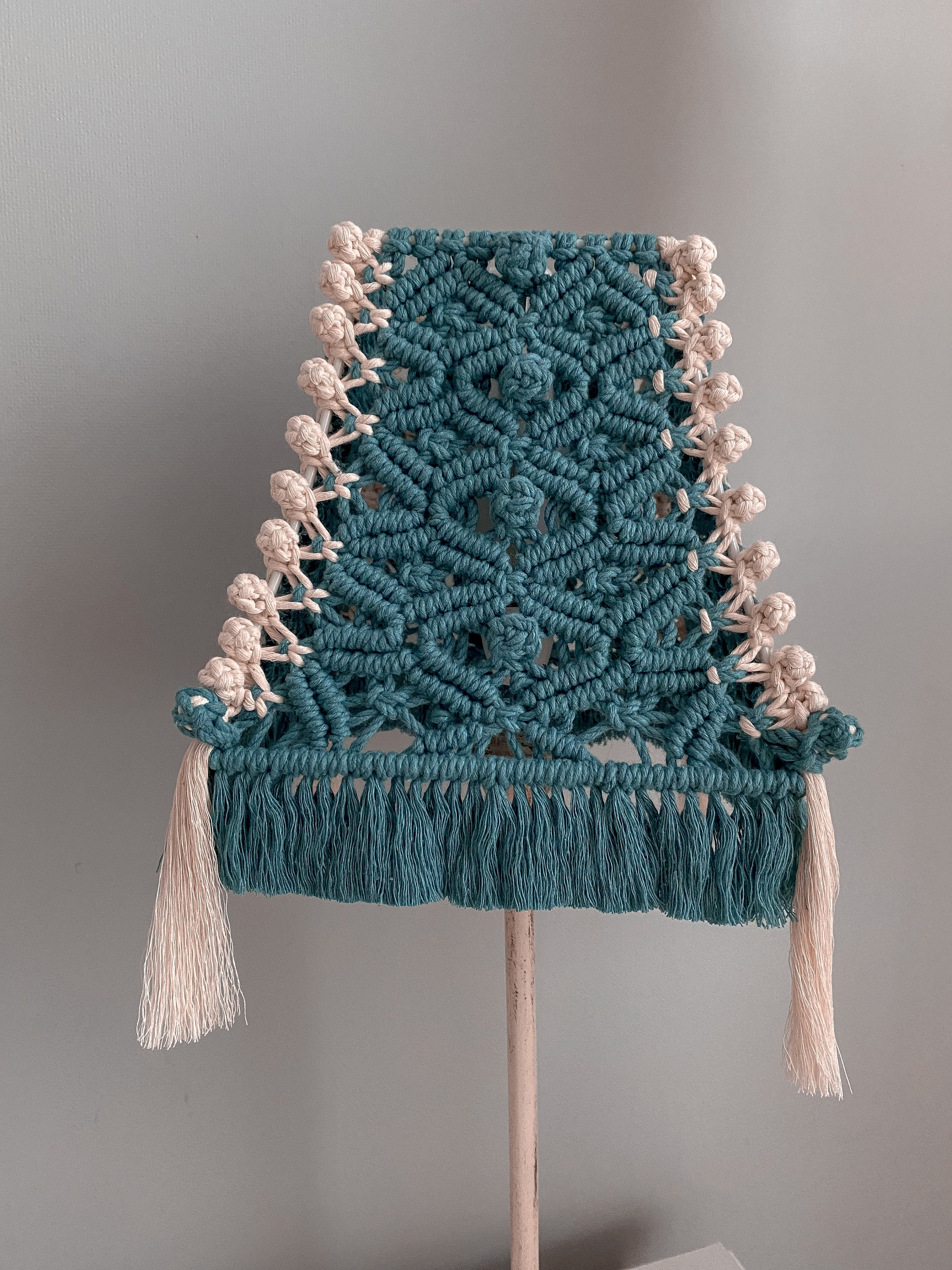 Table Lamp for Living Room, Macrame Tassel Lamp Shade, Boho Macrame ...