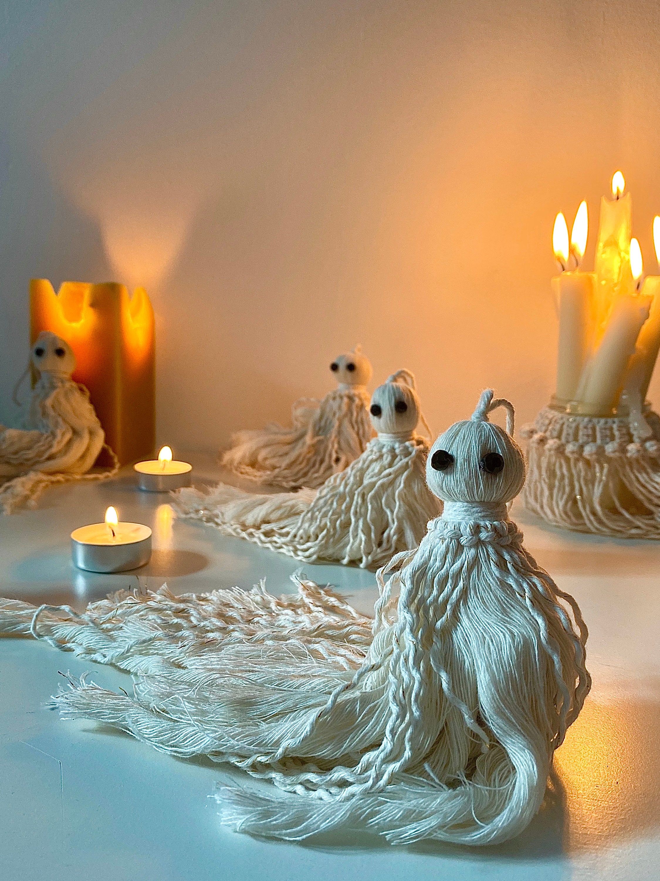 Handmade Macrame Decor Ghost Decoration Set Mini Ghosts - Etsy