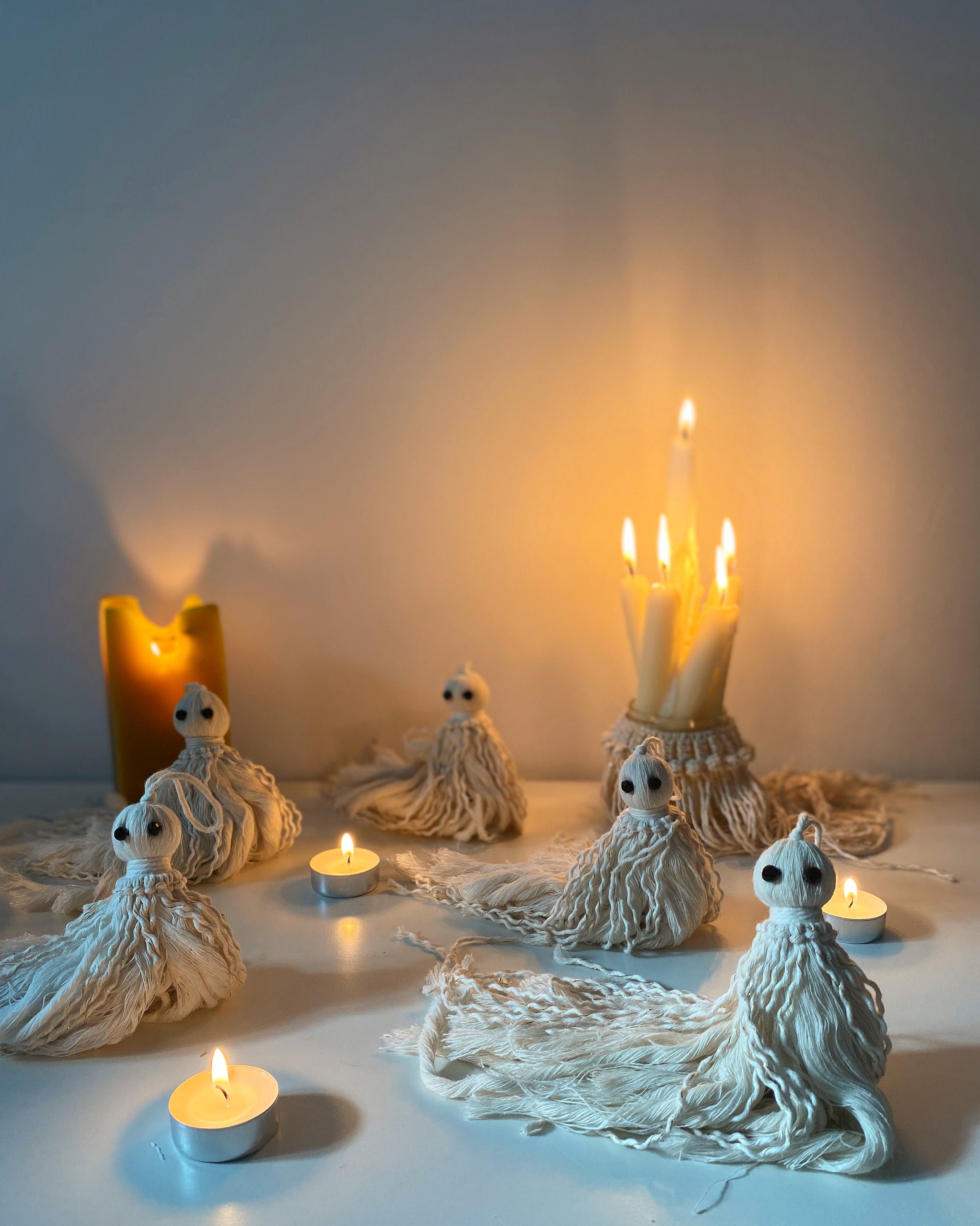 Handmade Macrame Decor Ghost Decoration Set Mini Ghosts - Etsy