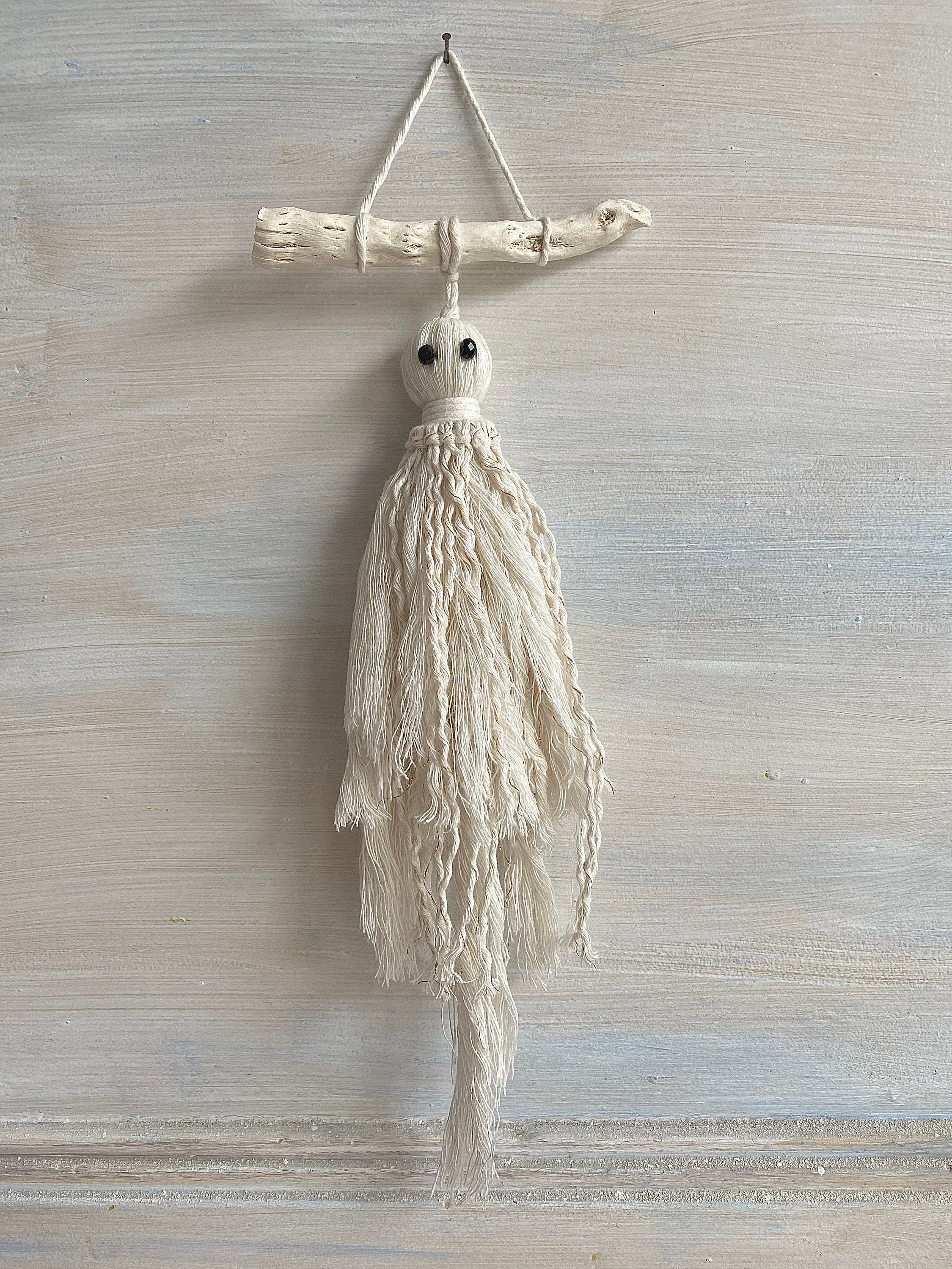 Handmade Macrame Ghost: Boho Halloween Decor With Crystal Beads - Etsy