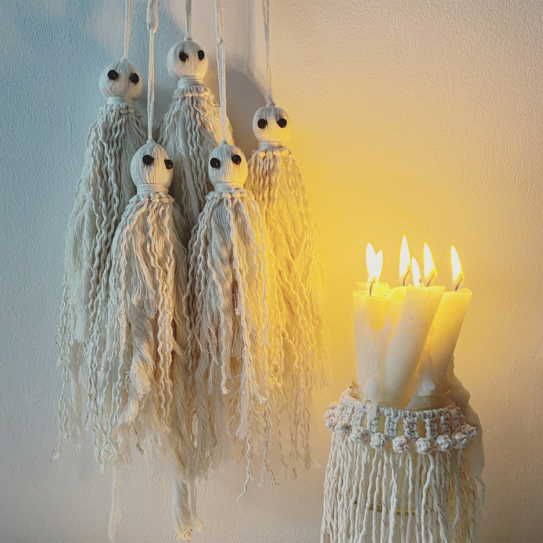 Handmade Macrame Decor, Ghost Decoration, Ghosts Halloween Decor for ...