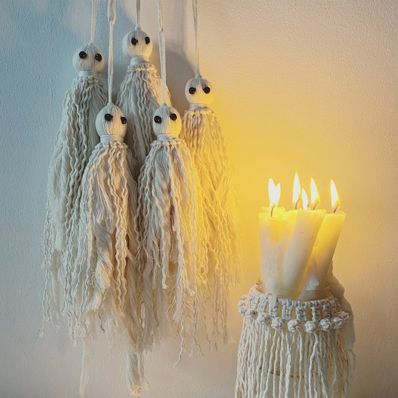 Handmade Macrame Decor Ghost Decoration Set Mini Ghosts - Etsy