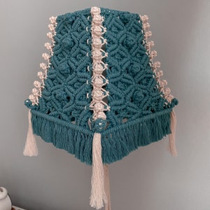 Table Lamp for Living Room, Macrame Tassel Lamp Shade, Boho Macrame ...
