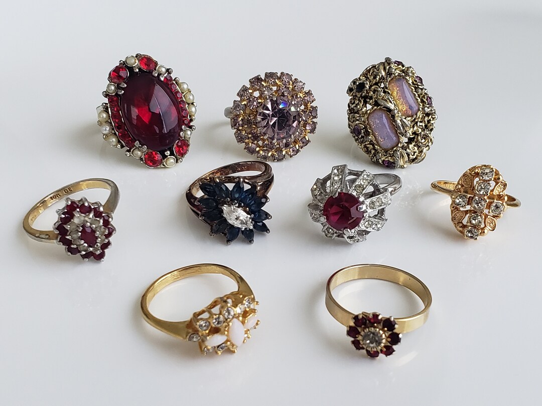 Vintage Cocktail and Statement Rings, Sparkling Vintage Holiday ...