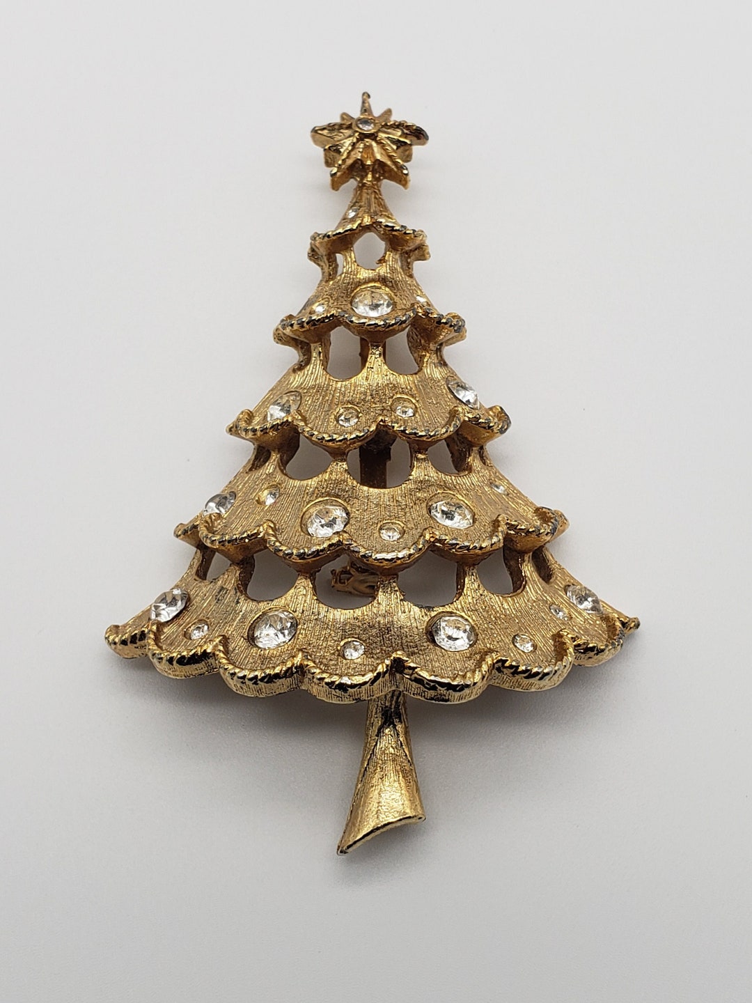 Vintage ULTRA CRAFT Sparkling Crystal Openwork Figural Christmas Tree ...