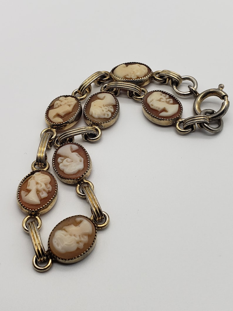 Vintage Cameo 12k Gold Filled Bracelet, 12k Gold Filled Carved Shell ...