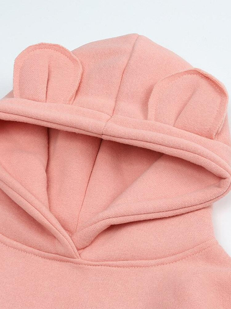 Animal Ears Hooded Sweatshirt Pink | Etsy UK