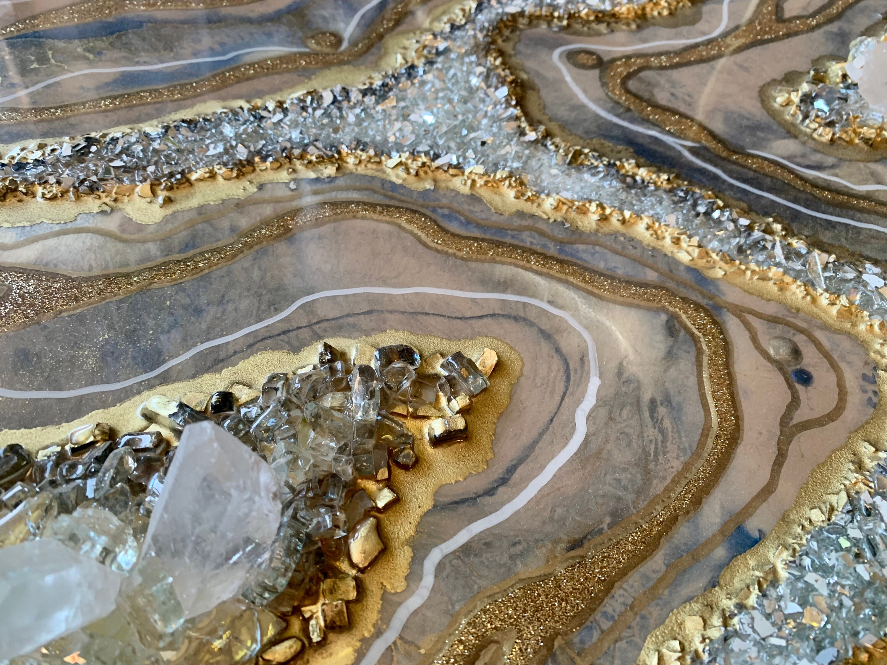 Large Crystal Geode Wall Art, Agate Art, Healing Crystal Resin Art ...