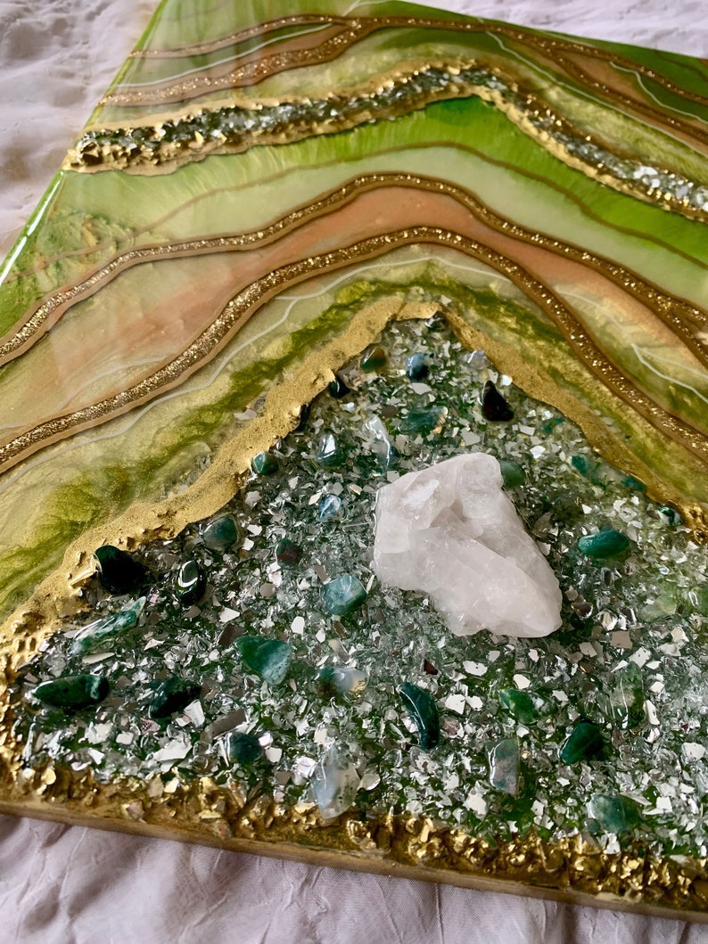 Epoxy Resin Crystal Geode Wall Art | Handmade Resin Geode Decor ...