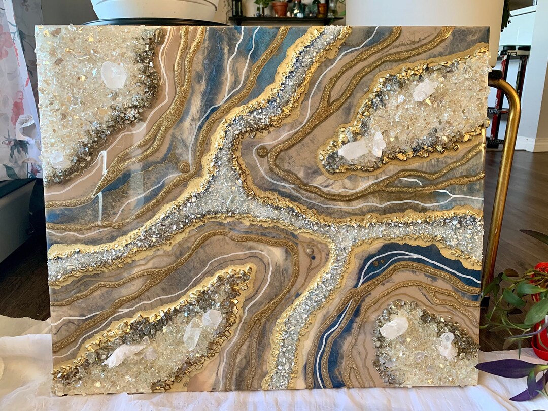 Epoxy Resin Crystal Geode Wall Art | Handmade Resin Geode Decor ...