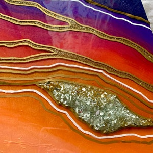 Epoxy Resin Crystal Geode Wall Art | Handmade Resin Geode Decor ...