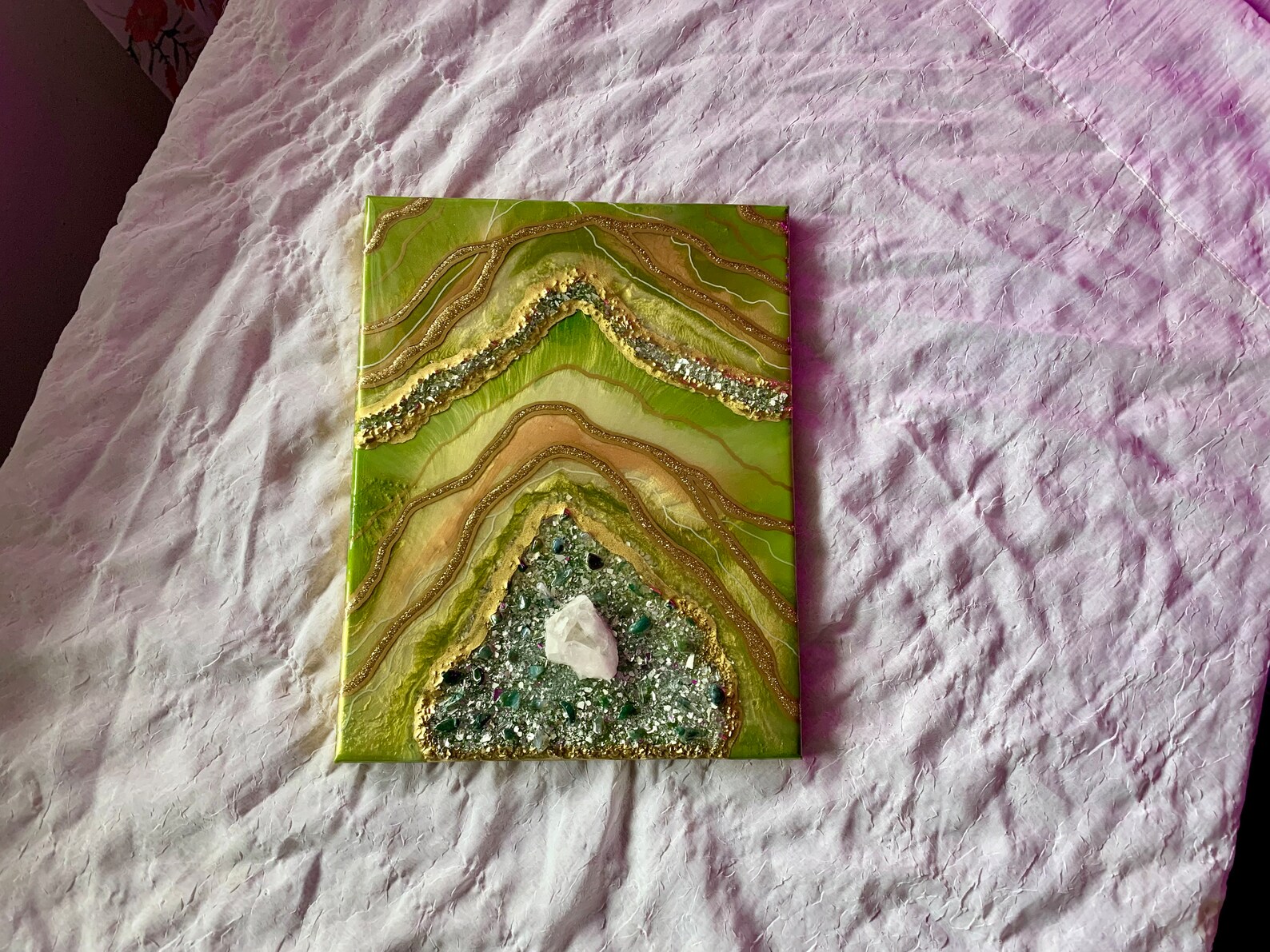 Epoxy Resin Crystal Geode Wall Art | Handmade Resin Geode Decor ...