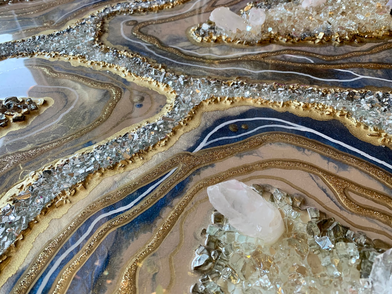 Epoxy Resin Crystal Geode Wall Art | Handmade Resin Geode Decor ...