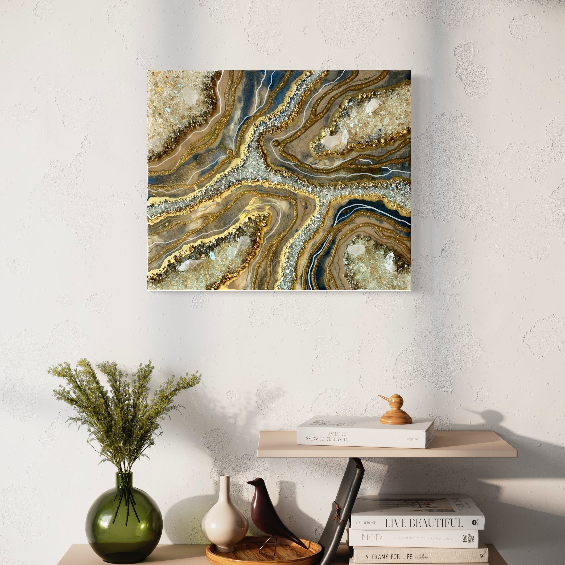 Epoxy Resin Crystal Geode Wall Art | Handmade Resin Geode Decor ...