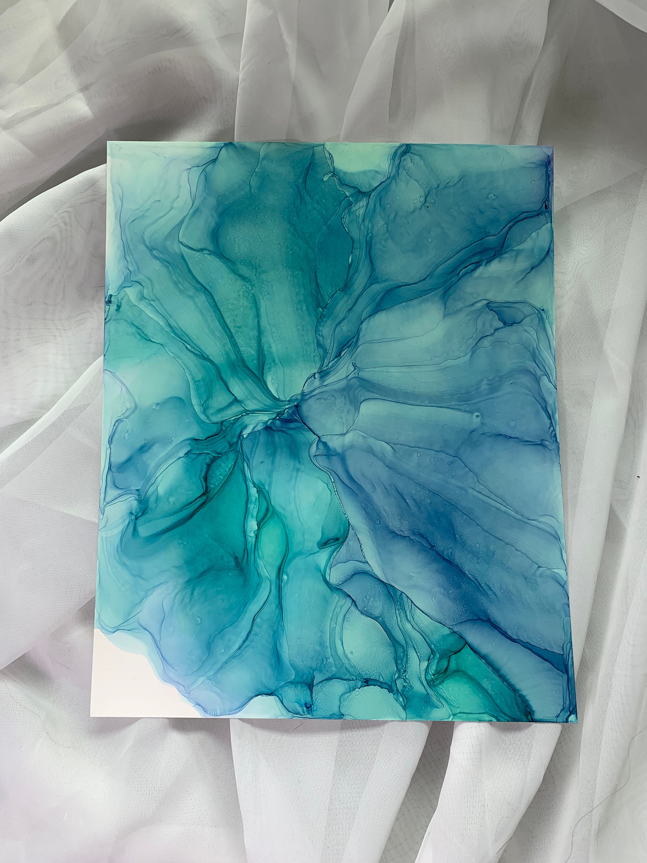 8 X 10 Abstract Pisces Inspired Artwork, Alcohol Ink Painting, Abstract ...