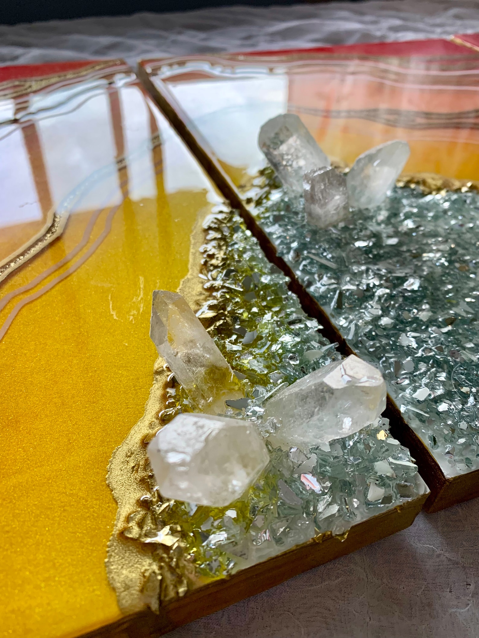 Epoxy Resin Crystal Geode Wall Art | Handmade Resin Geode Decor ...