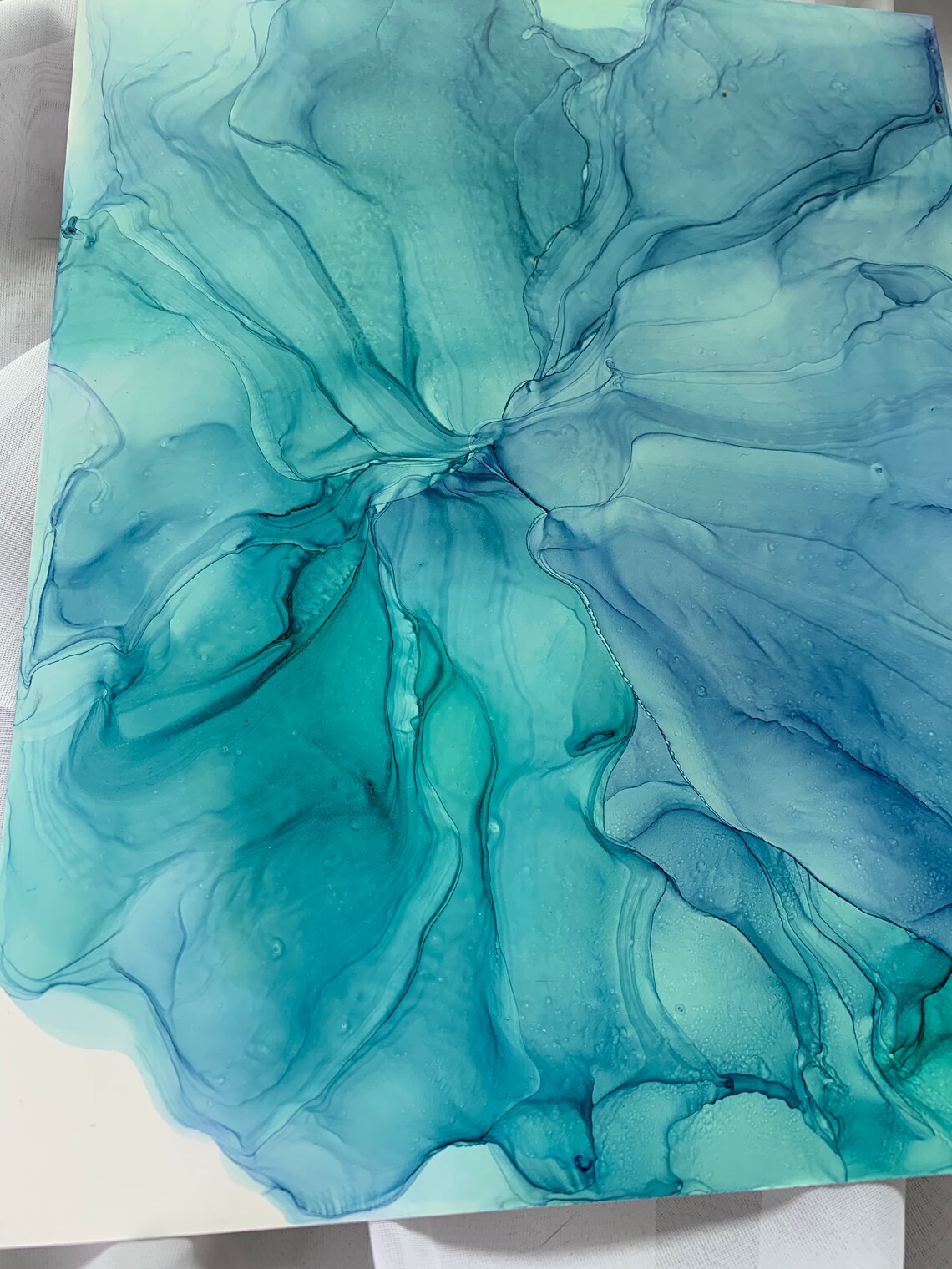 8 X 10 Abstract Pisces Inspired Artwork, Alcohol Ink Painting, Abstract ...