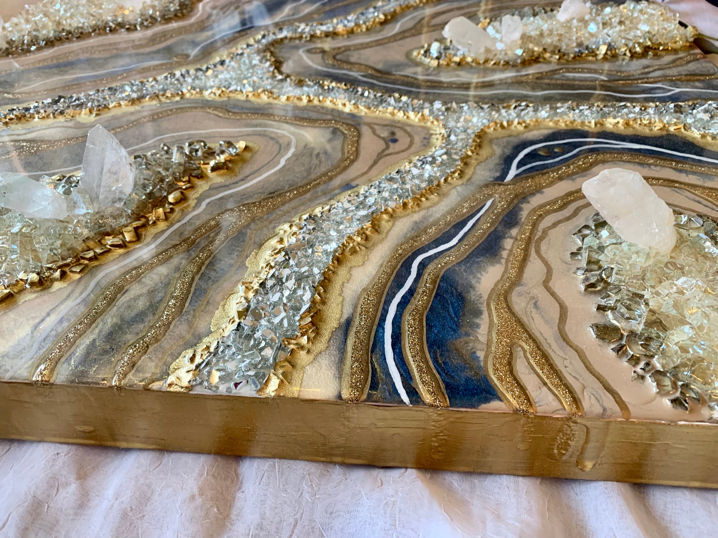 Epoxy Resin Crystal Geode Wall Art | Handmade Resin Geode Decor ...