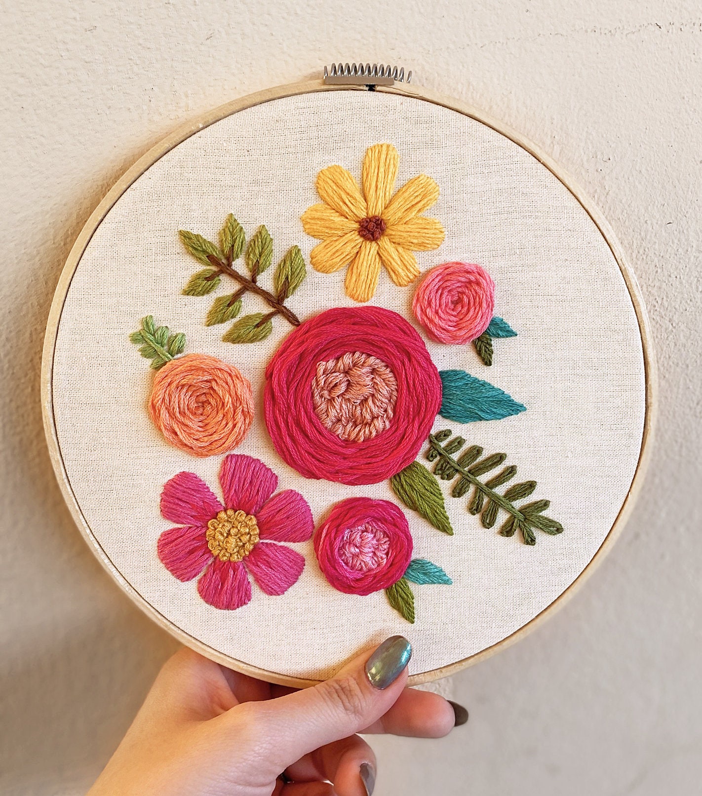 Spring Embroidery Pattern, Floral Embroidery Design, DIY Gift Idea ...